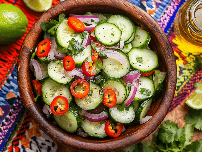 Spicy Peruvian Cucumber Salad with Rocoto Peppers