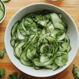Crisp Cucumber Ribbons with Tangy Asian-Inspired Dressing